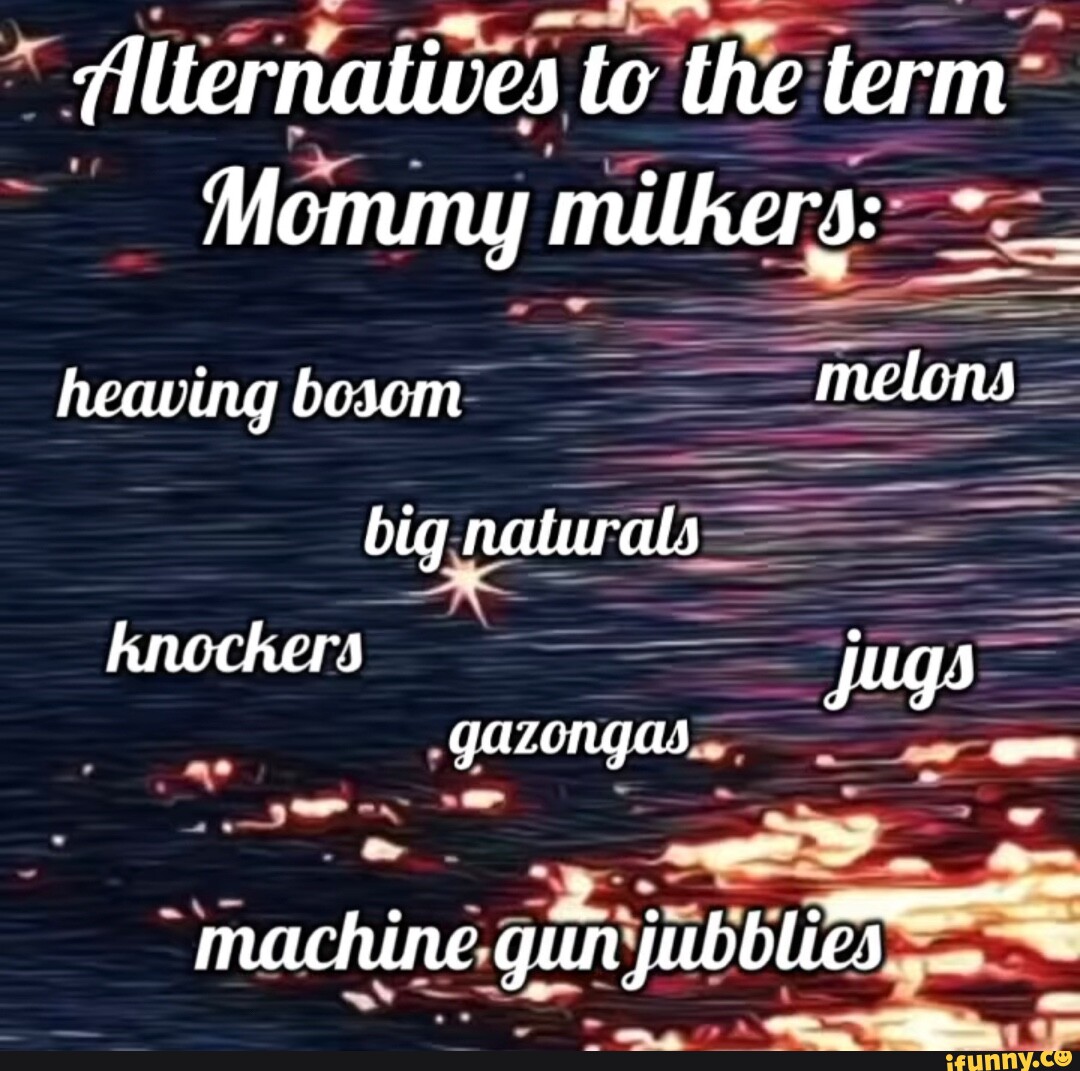 Alternatives to the term Mommy milkers: heaving bosom melons big ...