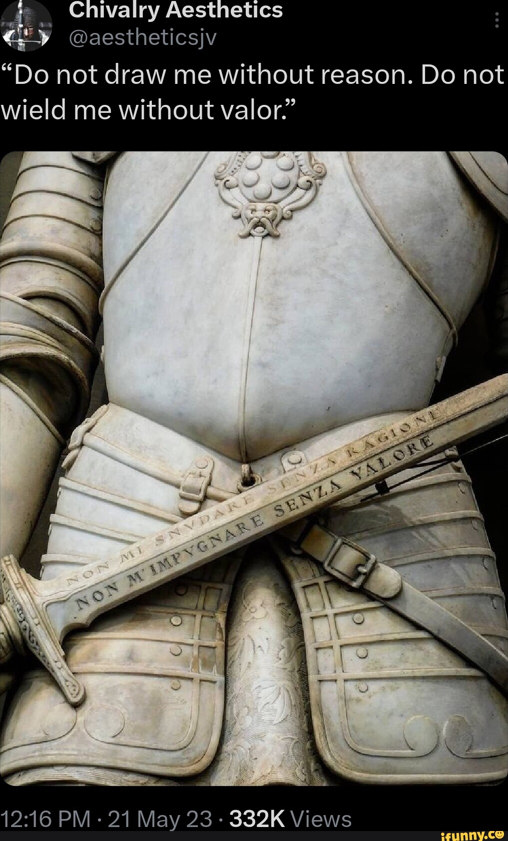 "Do not draw me without reason. Do not wield me without valor." PM 21 ...