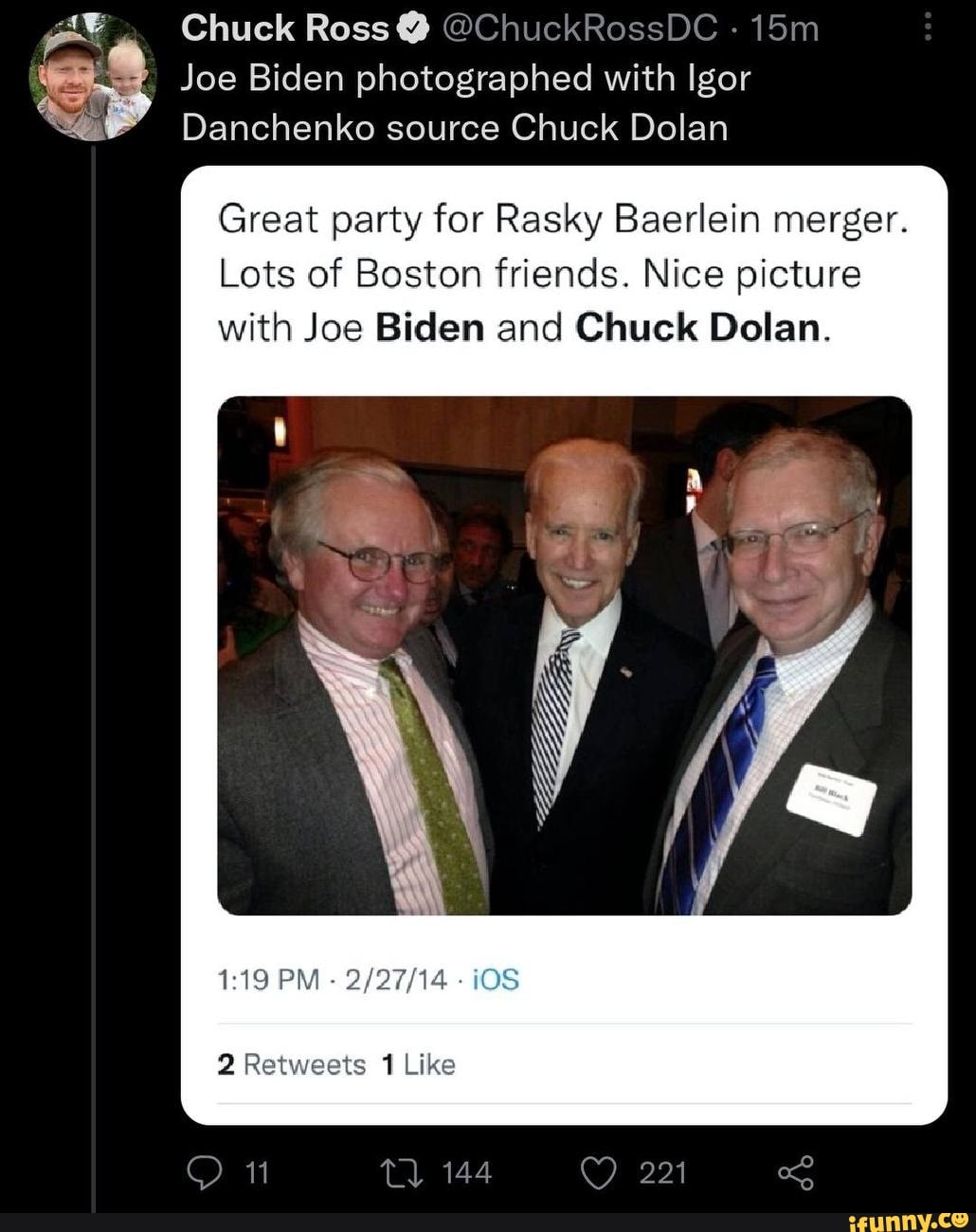 Chuck Ross @ @ChuckRossDC =z. Joe Biden photographed with Igor ...