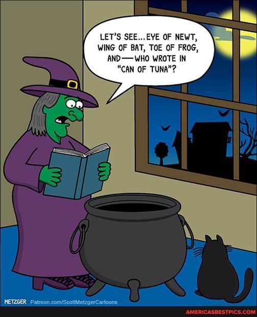 Hehe - LET'S SEE OF NEWT, WING OF BAT, TOE OF FROG, AND-WHO WROTE IN ...