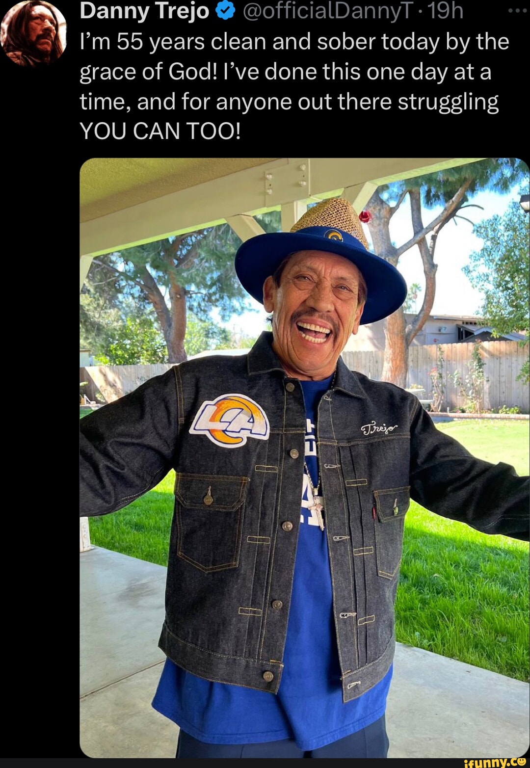 Danny Trejo @ "officialDannyT I'm 55 years clean and sober today by the ...