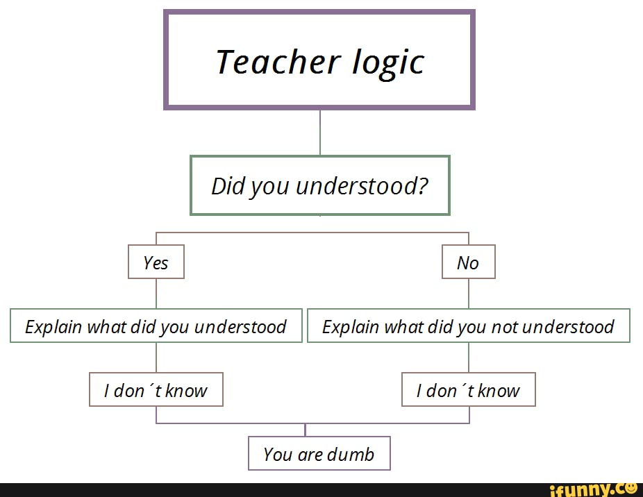 Teacher logic Did you understood? Yes No Explain what did you ...