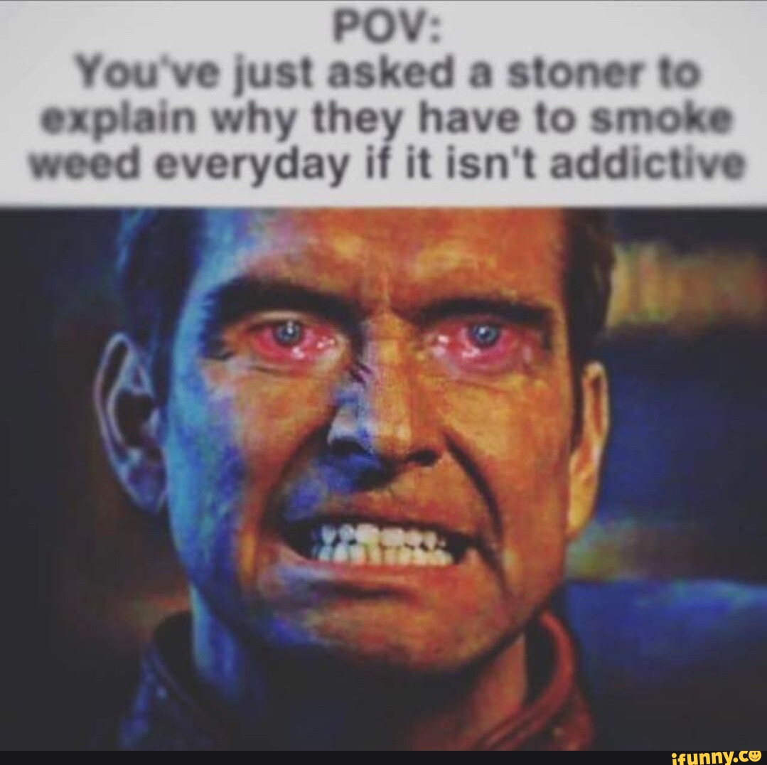 POV: You've just asked a stoner to explain why they have to smoke weed ...