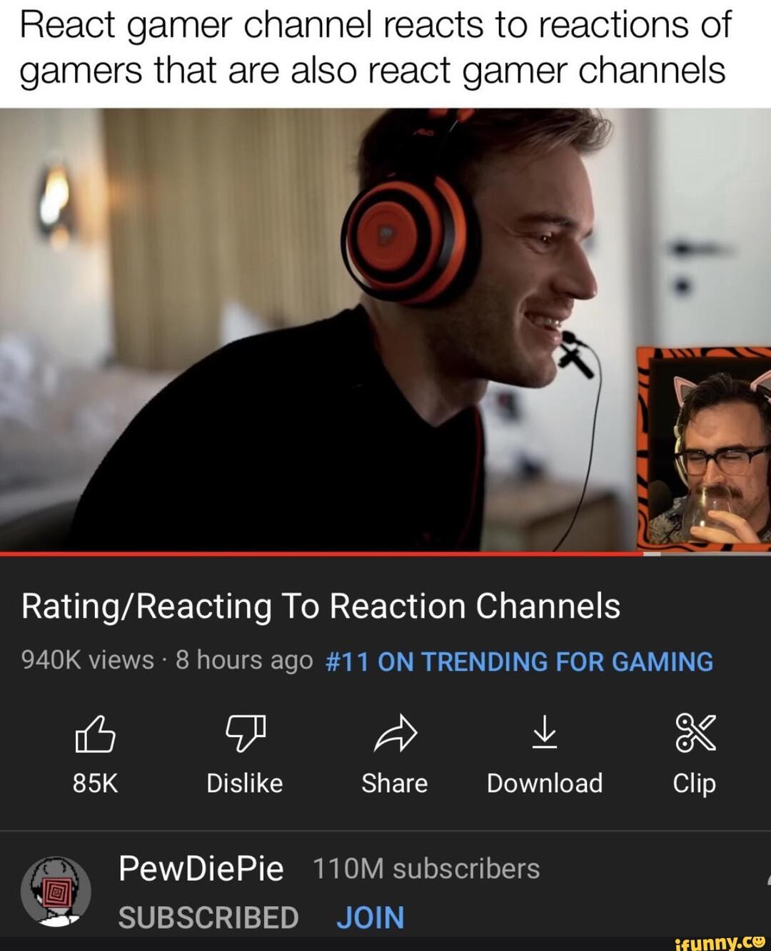 React gamer channel reacts to reactions of gamers that are also react ...