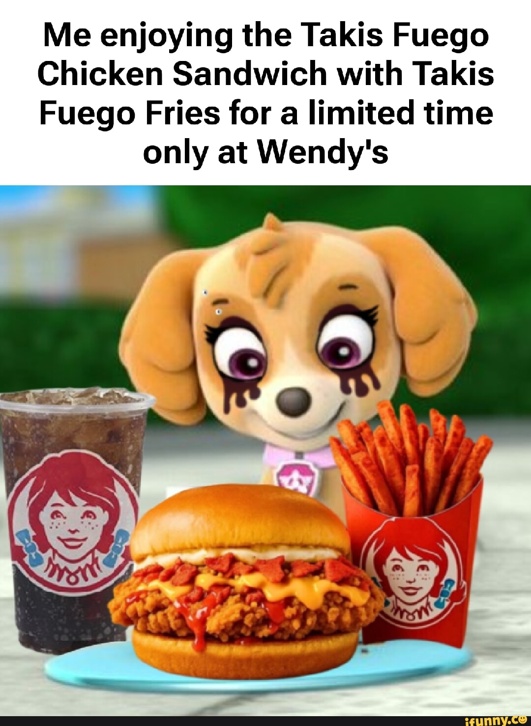 Me enjoying the Takis Fuego Chicken Sandwich with Takis Fuego Fries for ...