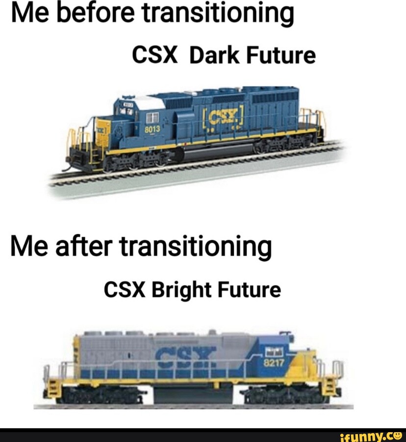 Me before transitioning CSX Dark Future Me after transitioning CSX Bright Future - iFunny