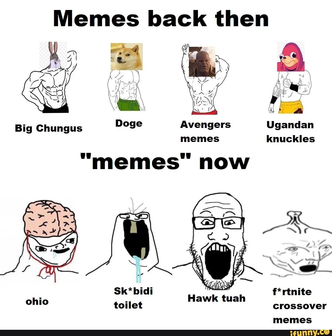 Memes back then Doge Avengers Ugandan memes knuckles Big Chungus "memes ...