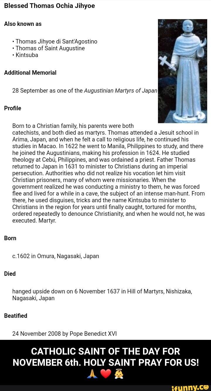 Blessed Thomas Ochia Jihyoe Also known as Thomas Jihyoe di Sant ...