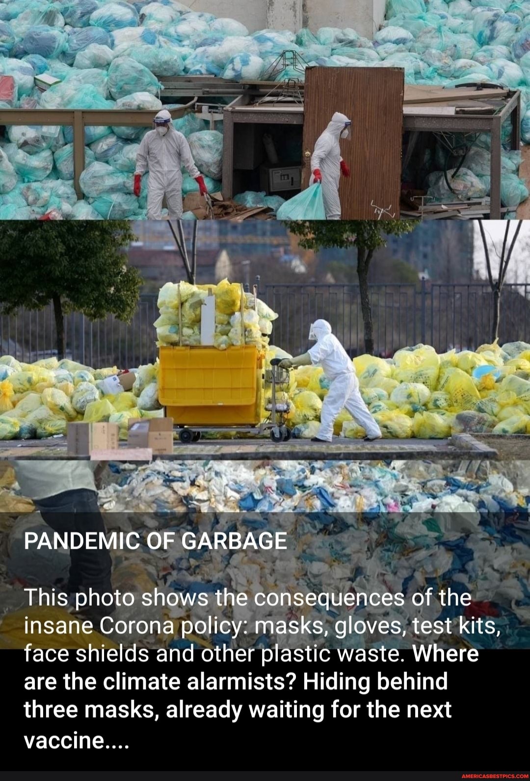 PANDEMIC OF GARBAGE This photo shows the consequences of the insane Corona policy: masks, gloves ...
