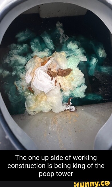 The one up side of working construction is being king of the poop tower ...