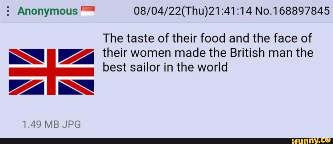 Anonymous No.168897845 The taste of their food and the face of their ...