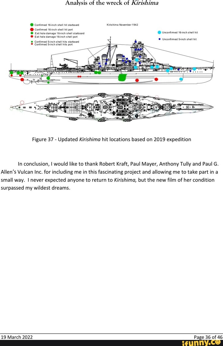 Analysis of the wreck of Airishima confimed tinch it trboans Kisshima ...