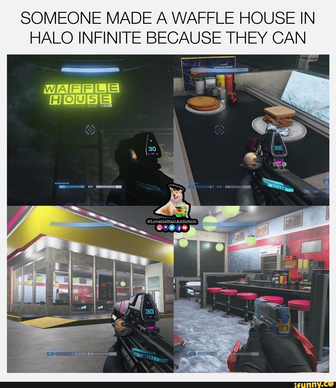 Thanks for the feature, follow LovableHaloAddiction on twitch - SOMEONE MADE A WAFFLE HOUSE IN ...