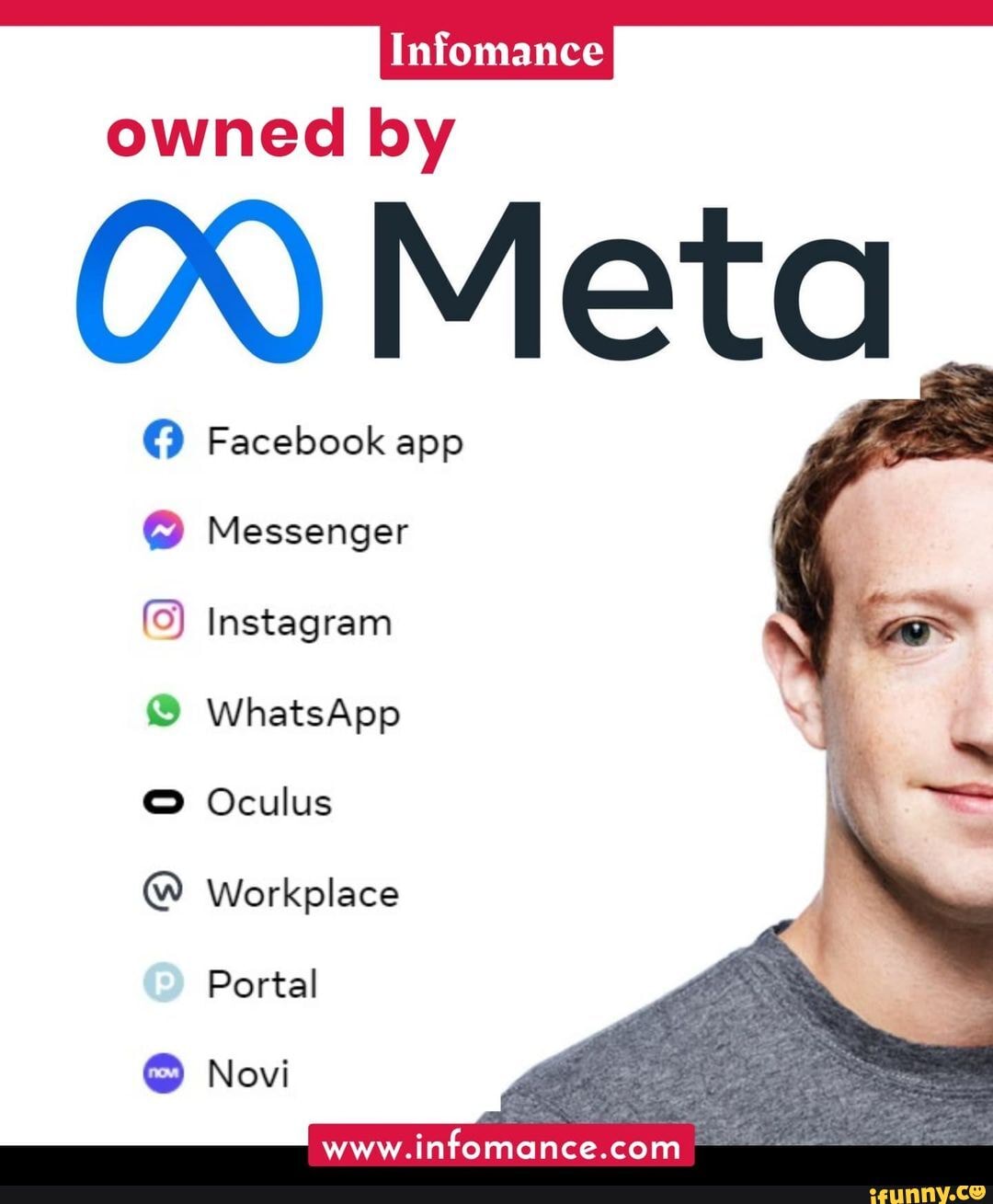 Owned by Meta Facebook app Messenger (9) Instagram WhatsApp Oculus ...