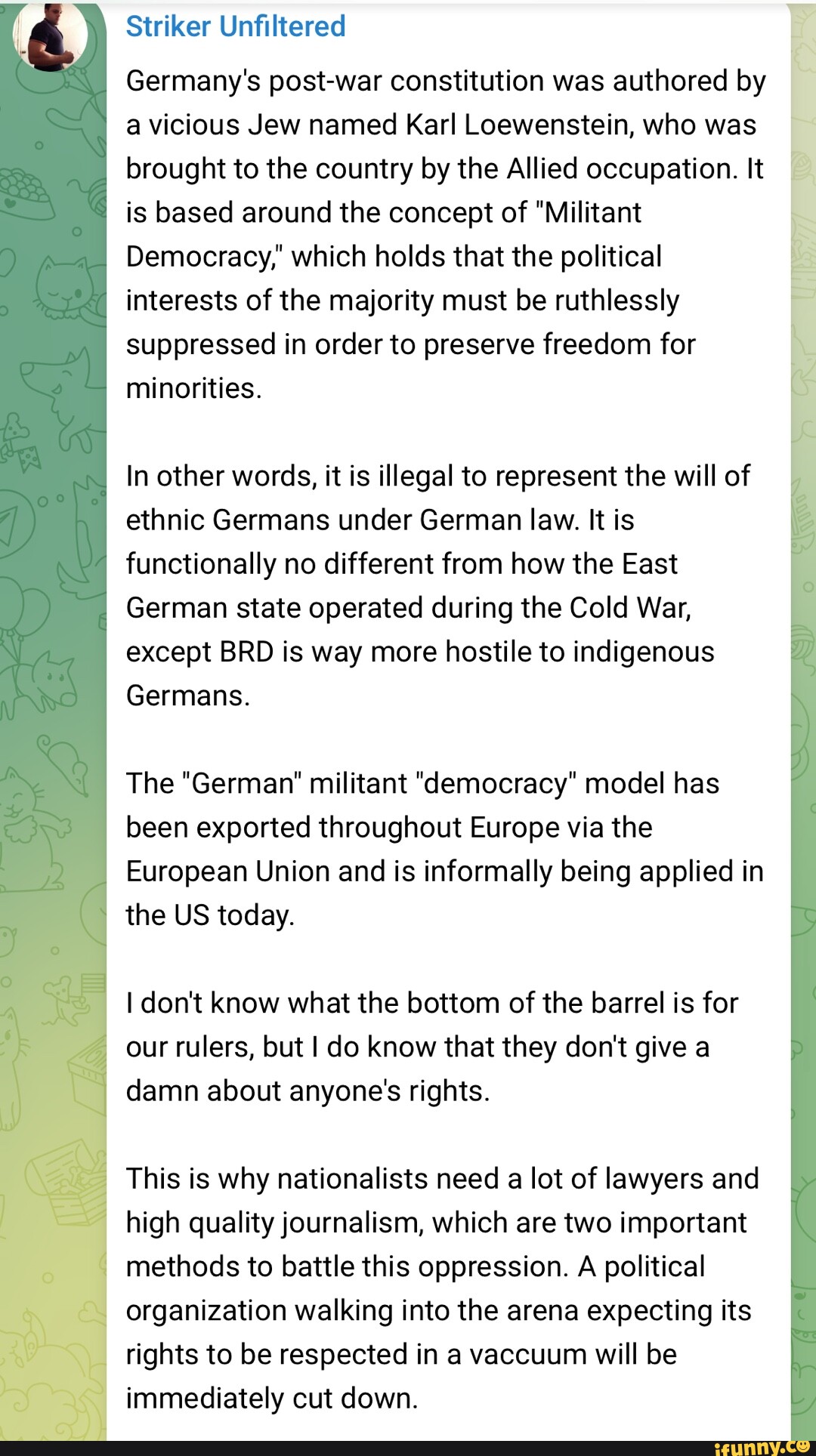 Striker Unfiltered Germany's post-war constitution was authored by a ...