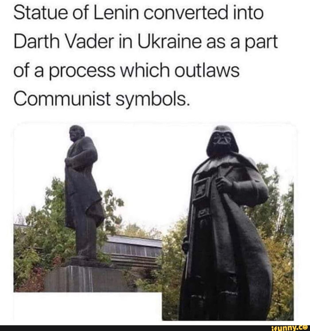 Statue of Lenin converted into Darth Vader in Ukraine as a part of a ...