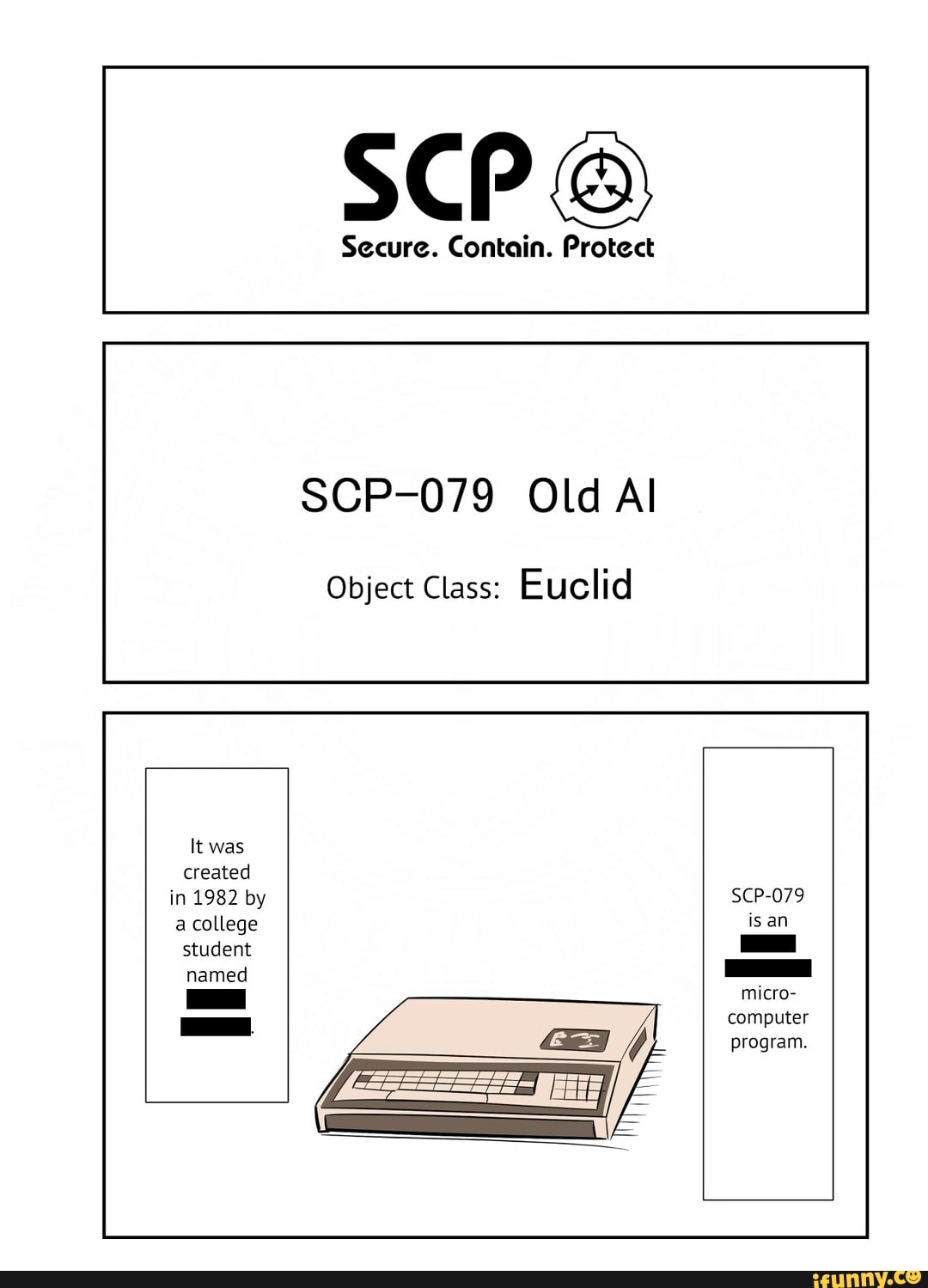 SCP Secure. Contain. Protect SCP-079 Old Al Object Class: Euclid SCP ...