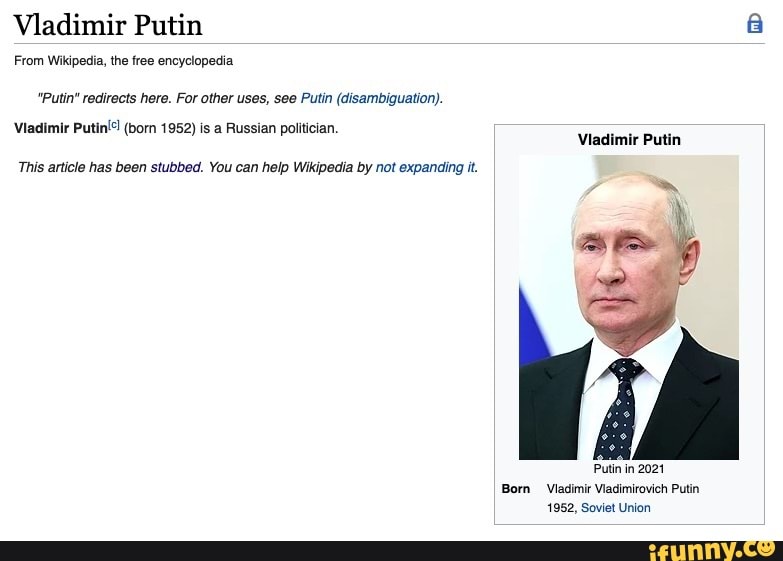 Vladimir Putin From Wikipedia, the free encyclopedia "Putin" redirects ...