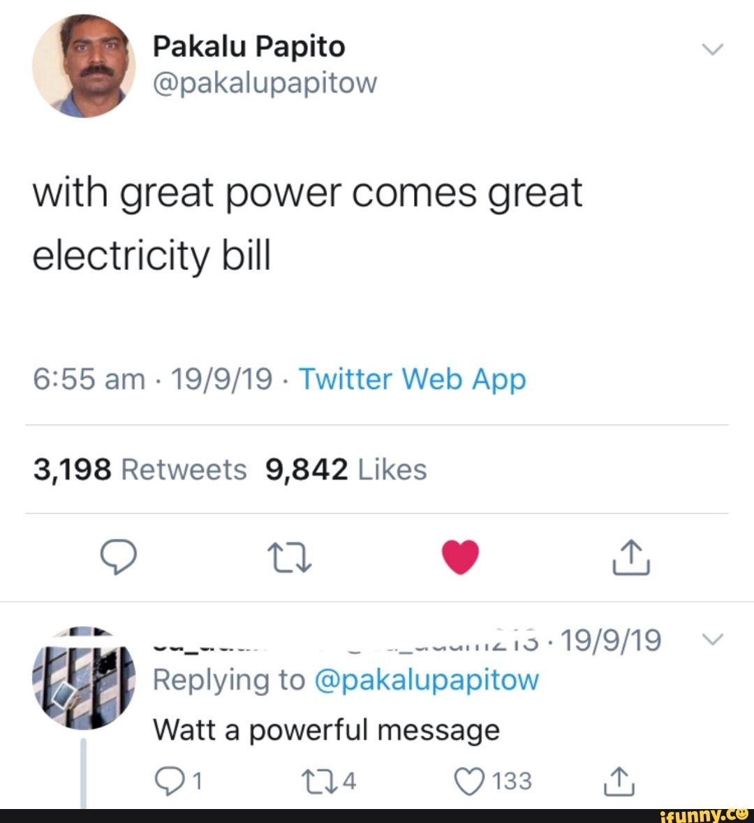 With great power comes great electricity bill Twitter Web App 3,198 ...