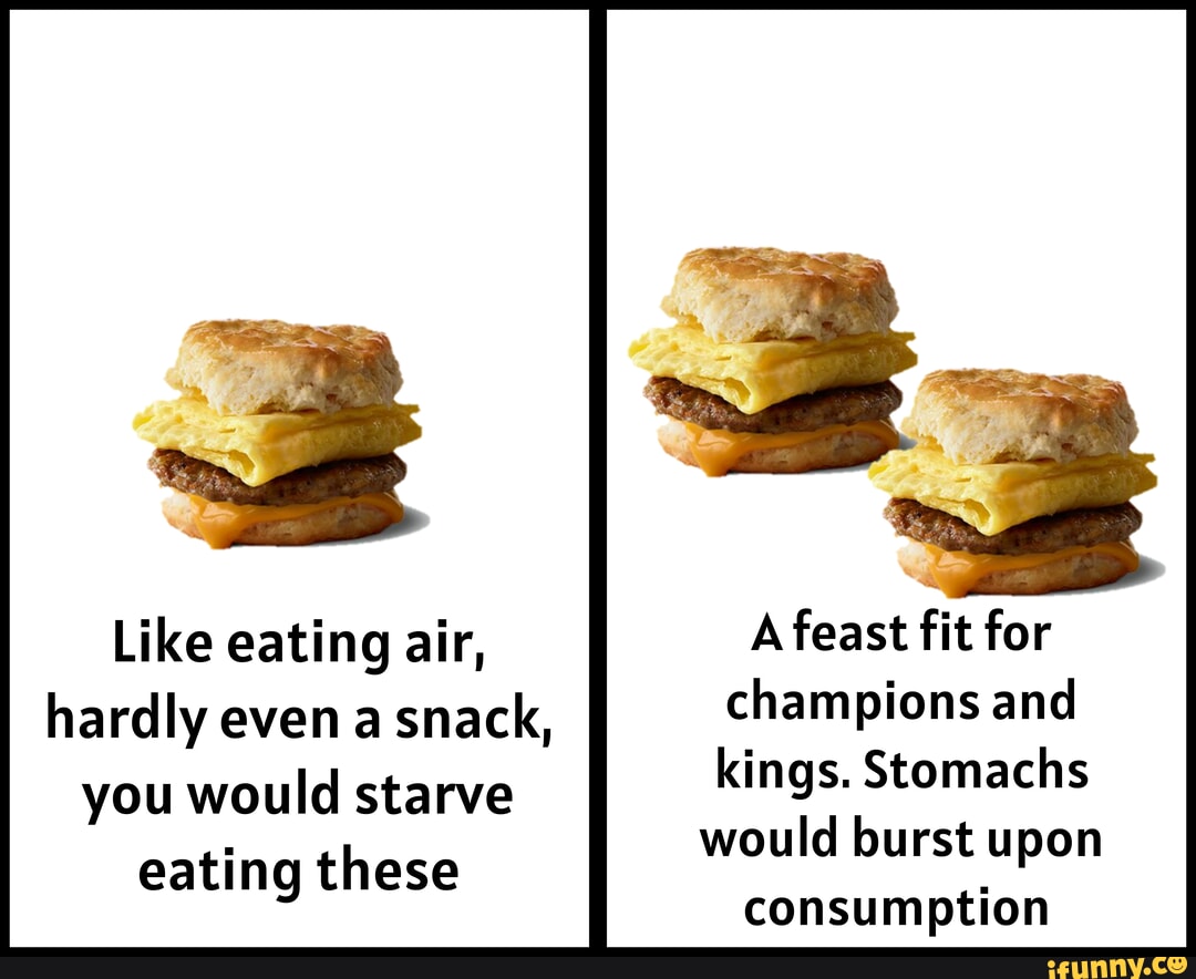 Like eating air, A feast fit for hardly even a snack, champions and ...