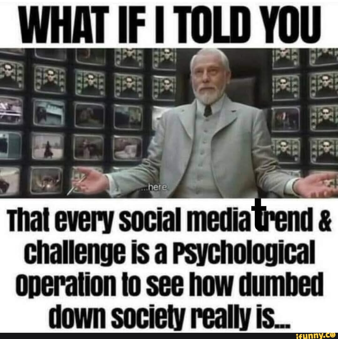 _WHAT IF TOLD YOU here That every social media trend challenge is a ...