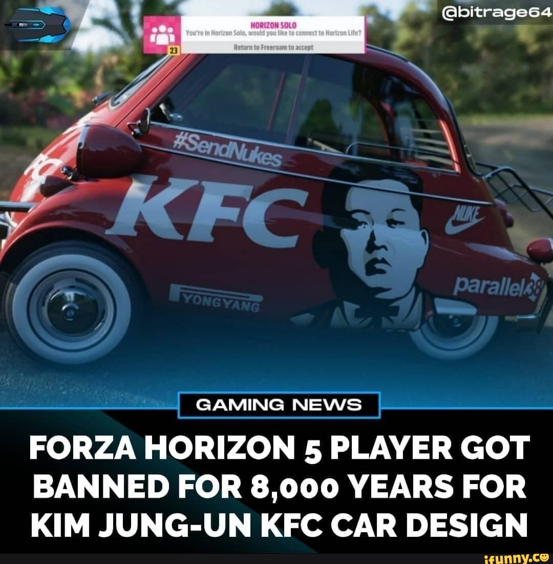 GAMING NEWS FORZA HORIZON 5 PLAYER GOT BANNED FOR 8,000 YEARS FOR KIM ...
