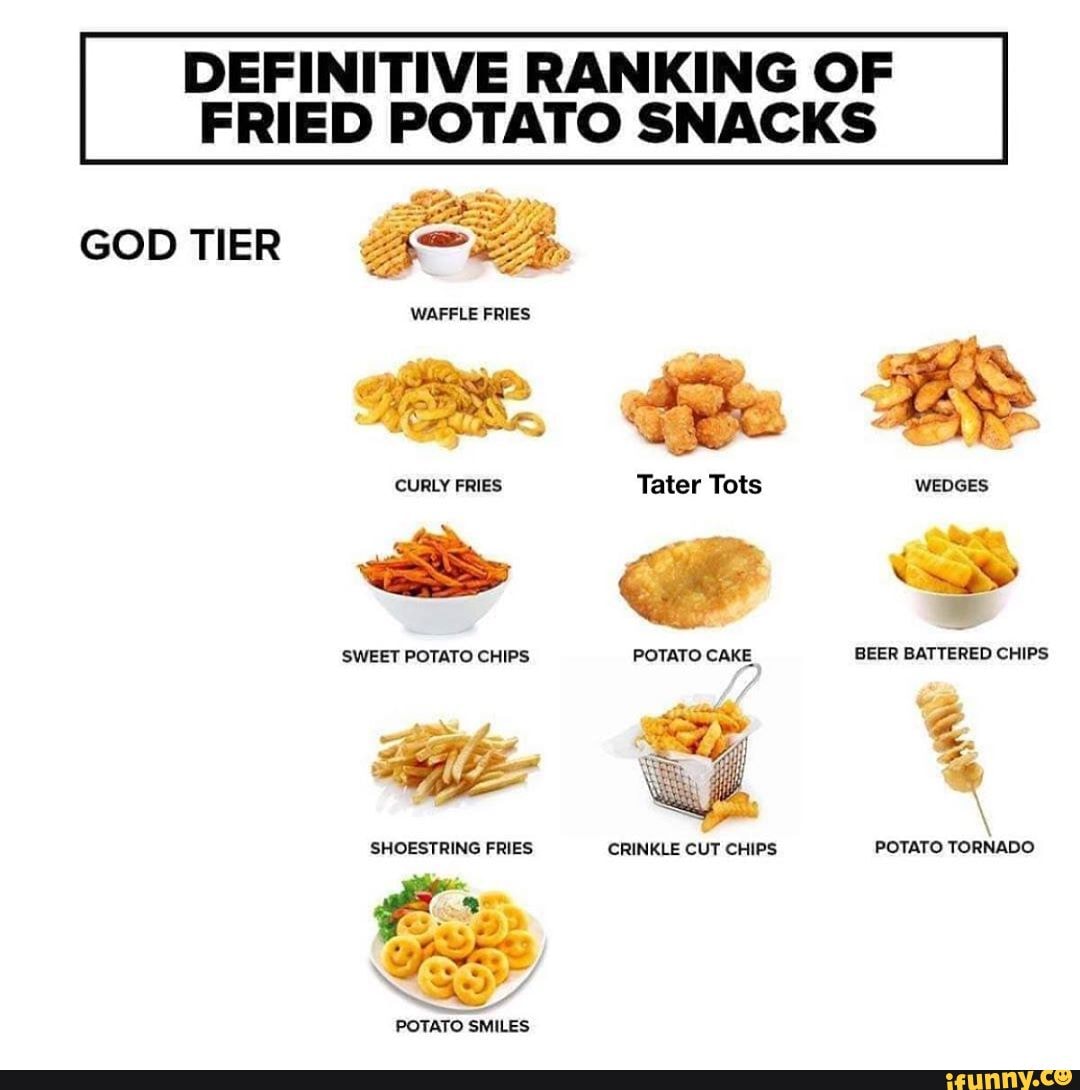 DEFINITIVE RANKING OF FRIED POTATO SNACKS GOD TIER WAFFLE FRIES CURLY ...