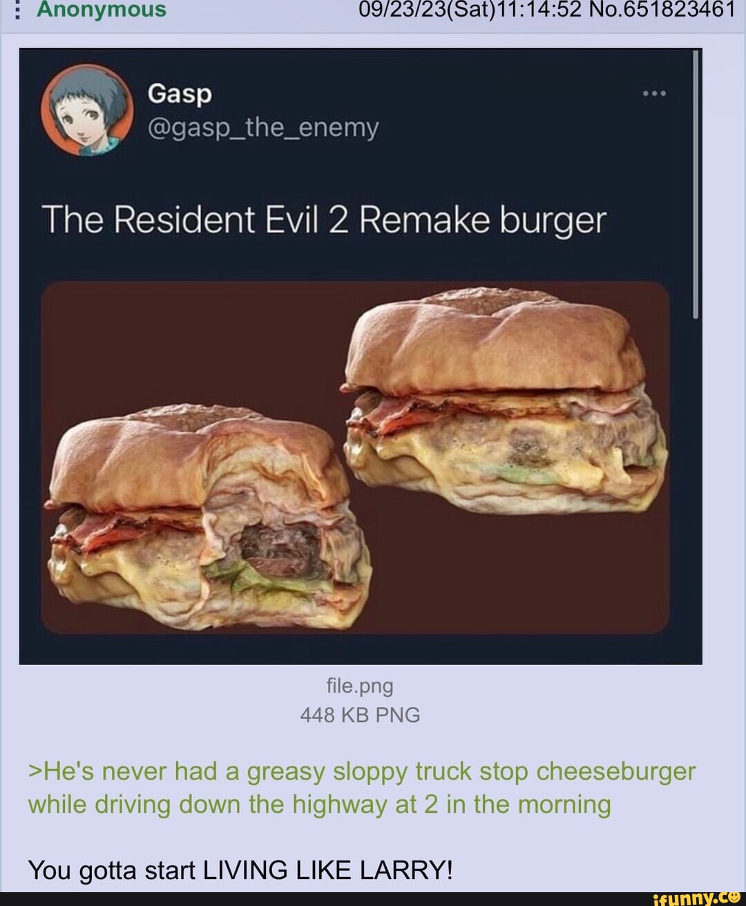 Onymou Gasp @gasp_the_enemy The Resident Evil 2 Remake burger ty file ...