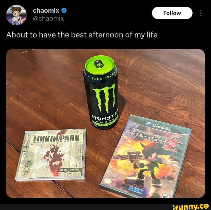 Chaomix @chaomix About to have the best afternoon of my life - iFunny