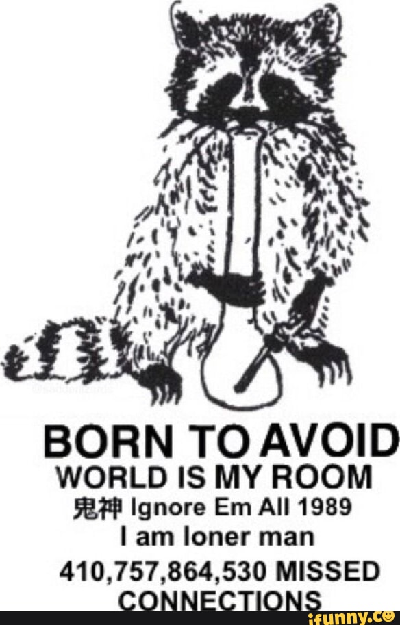 BORN TO AVOID WORLD IS MY ROOM Ignore Em All 1989 am loner man ...