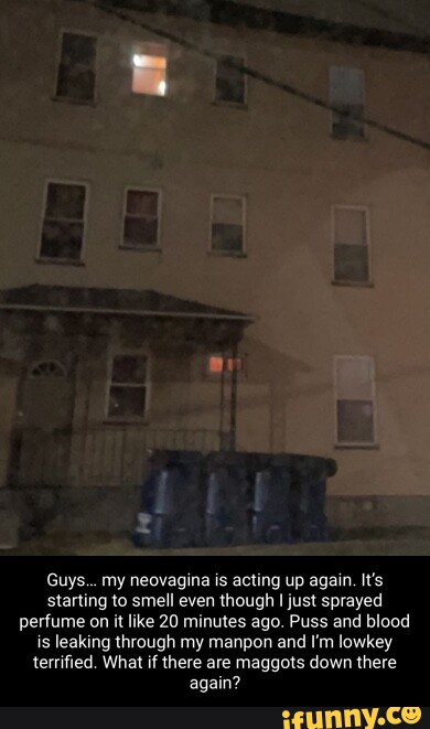 Guys... my neovagina is acting up again. It's starting to smell even ...