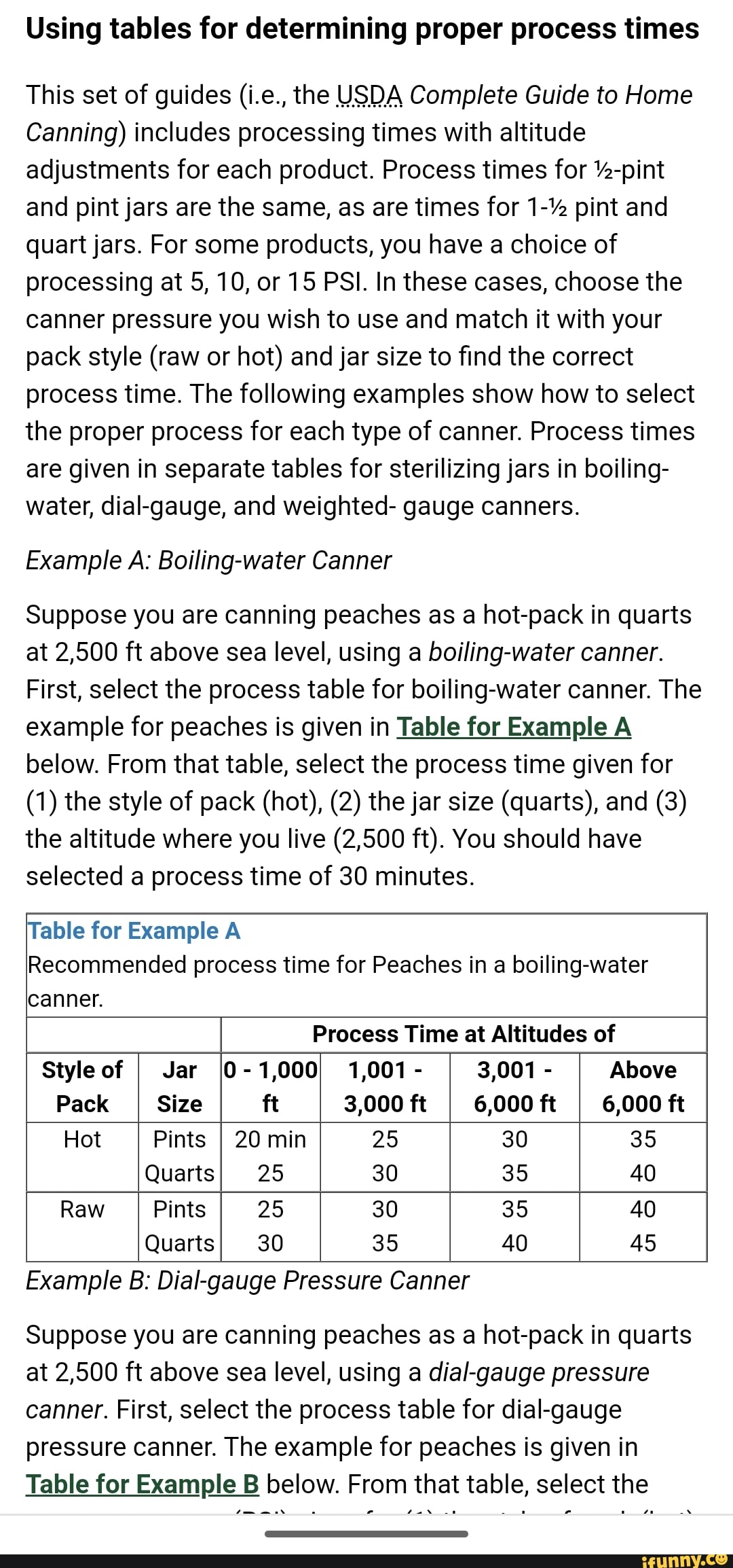 Using tables for determining proper process times This set of guides (i ...
