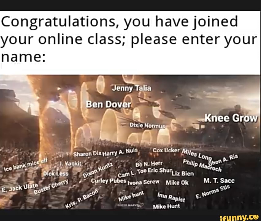 Congratulations, you have joined name: your online class; please enter ...