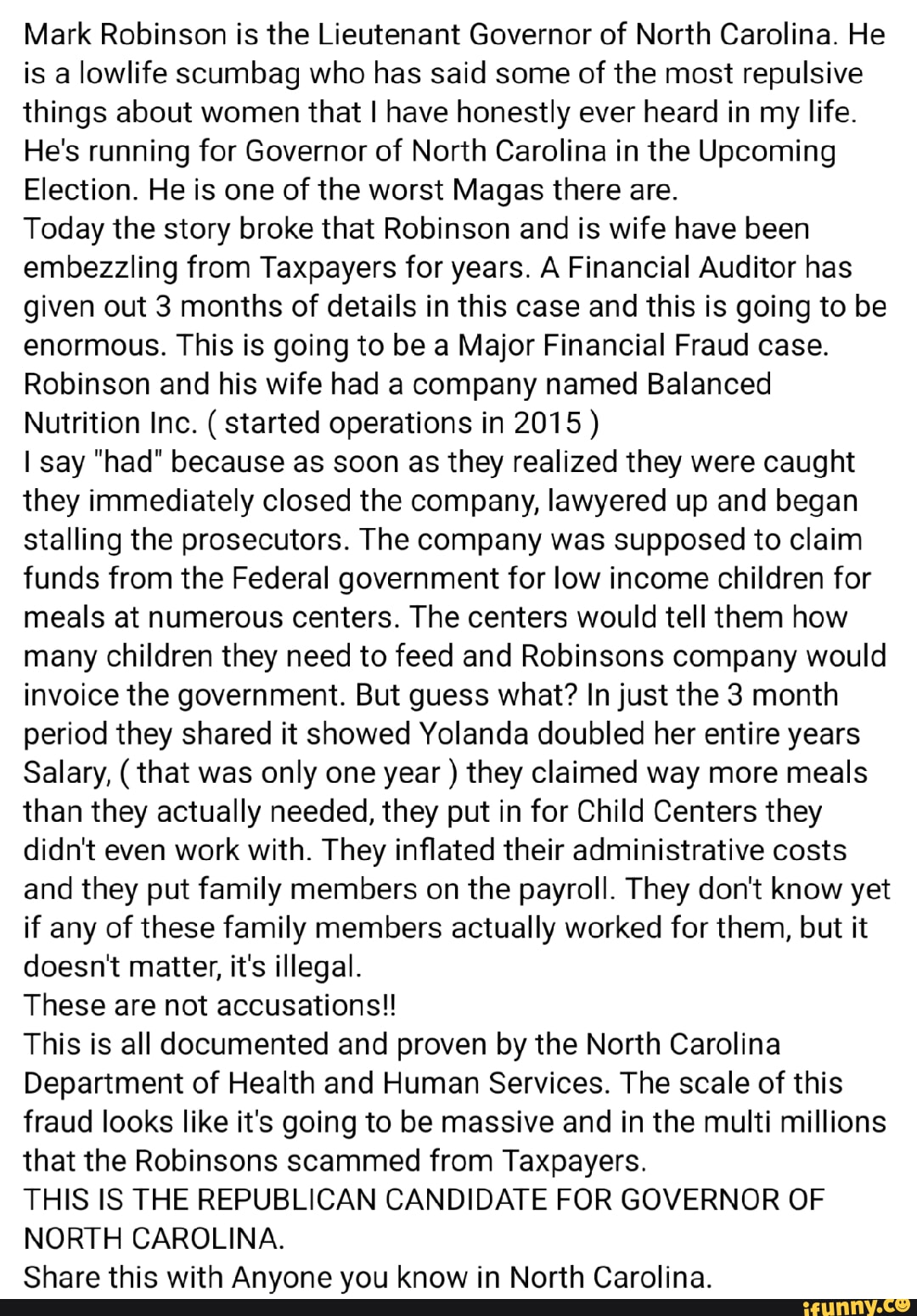 Mark Robinson is the Lieutenant Governor of North Carolina. He is a ...