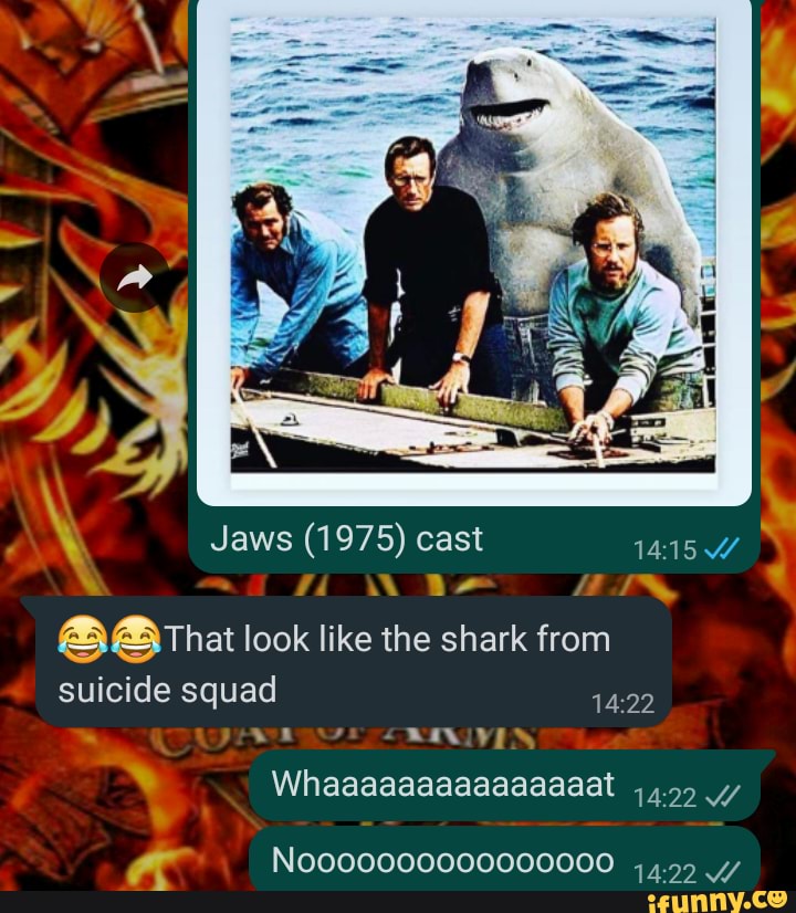 Jaws (1975) cast That look like the shark from suicide squad ...