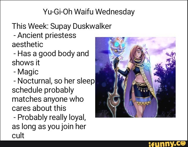 Yu-Gi-Oh Waifu Wednesday This Week: Supay Duskwalker - Ancient ...