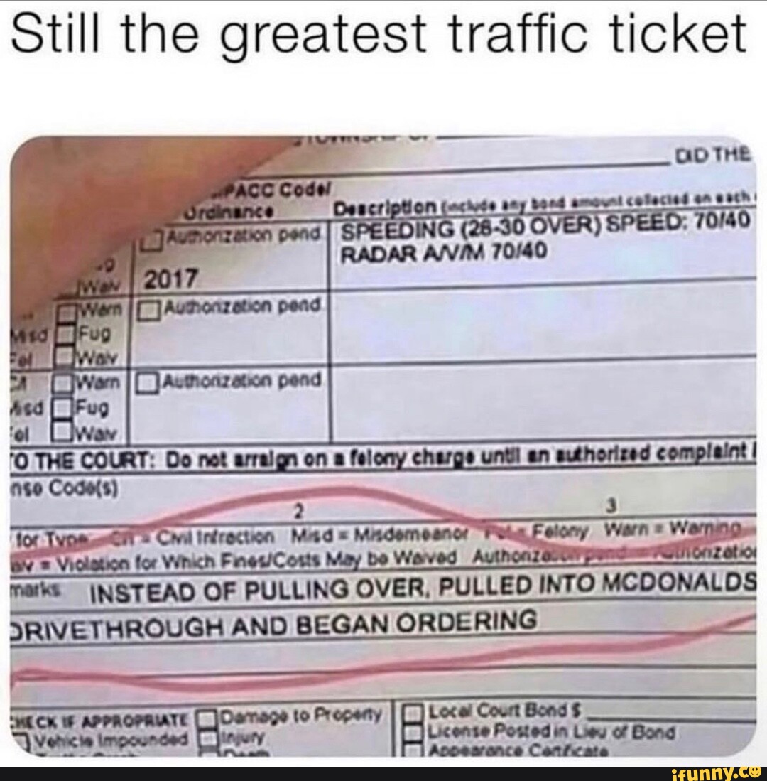 Pulled Over Ticket