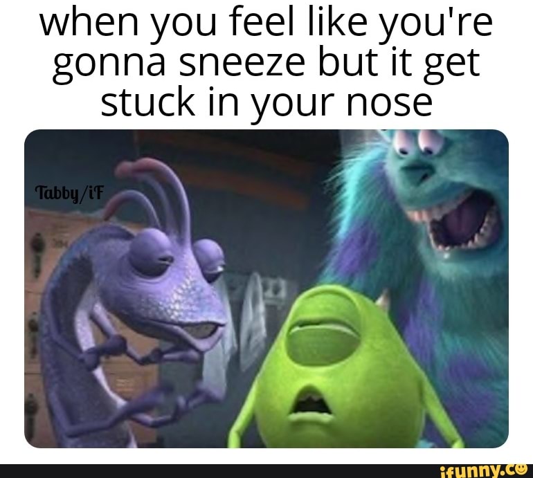 When you feel like you're gonna sneeze but it get stuck in your nose ...