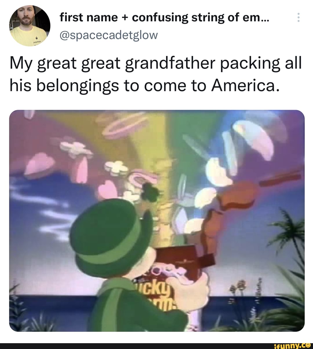 First confusing string Of @spacecadetglow My great great grandfather ...