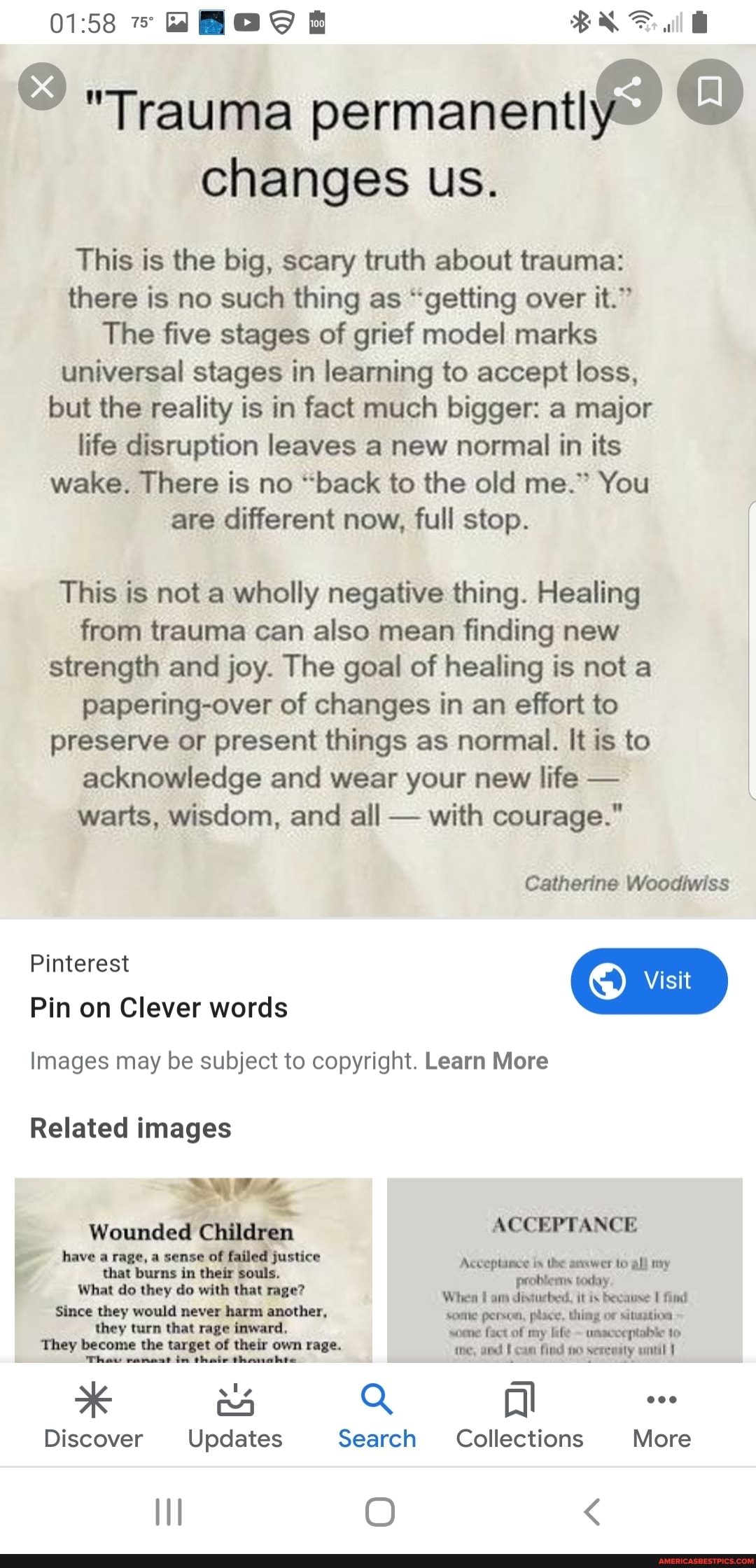 Il "Trauma changes us. This is the big, scary truth about trauma: there ...