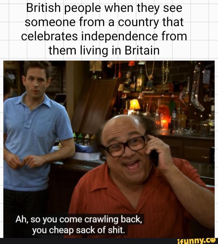 British people when they see someone from a country that celebrates ...