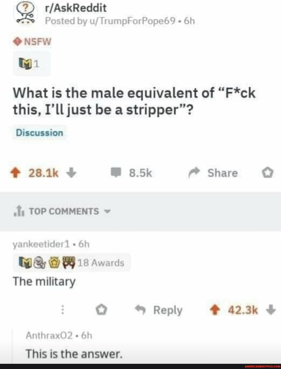 Ty @ NSFW What is the male equivalent of "F*ck this, I'll just be a ...