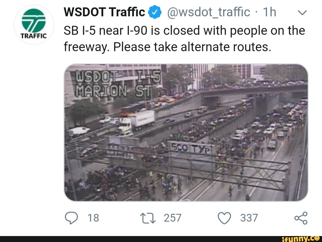 People are protecting on the freeway - WSDOT Traffic @ @wsdot _traffic ...