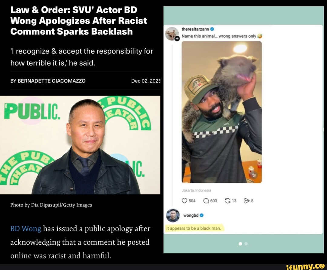 Law & Order: SVU' Actor BD Wong Apologizes After Racist Comment Sparks ...