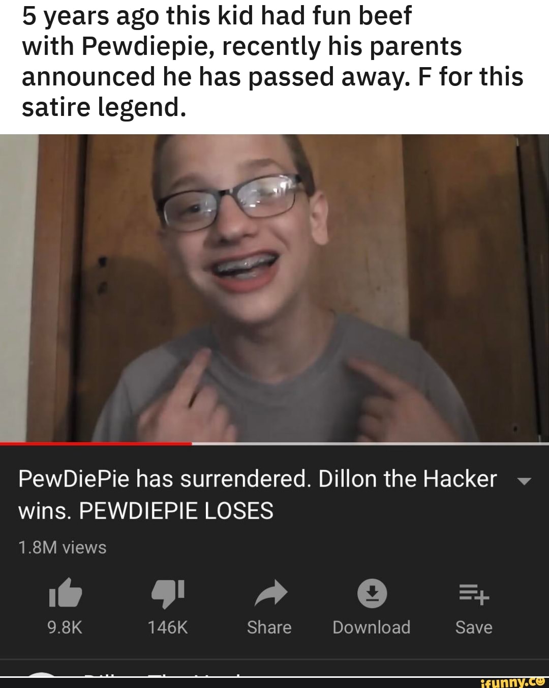 5 years ago this kid had fun beef with Pewdiepie, recently his parents ...