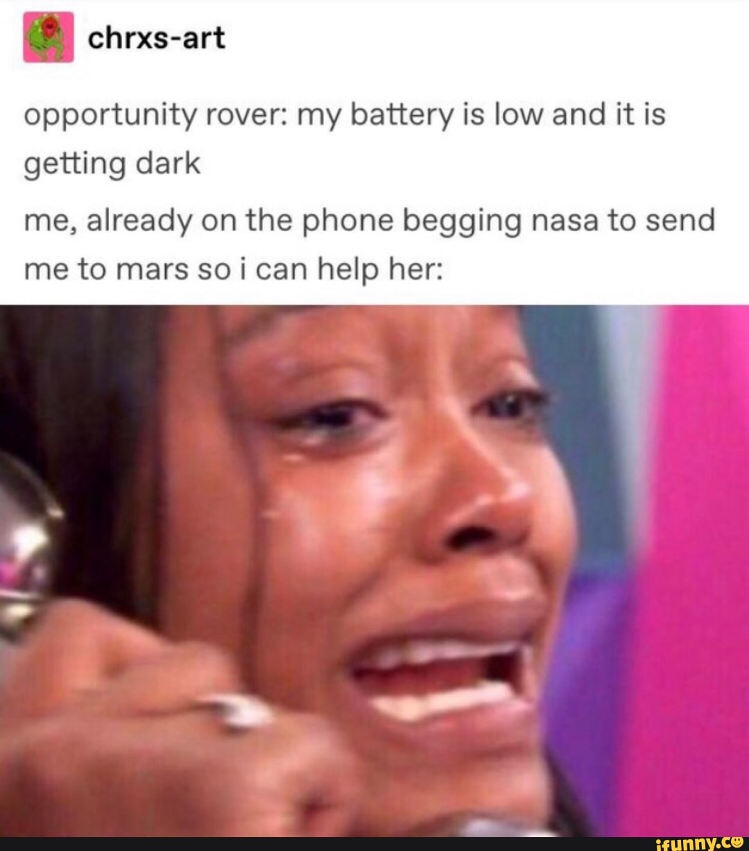 Opportunity rover: my battery is low and it is getting dark me, already ...