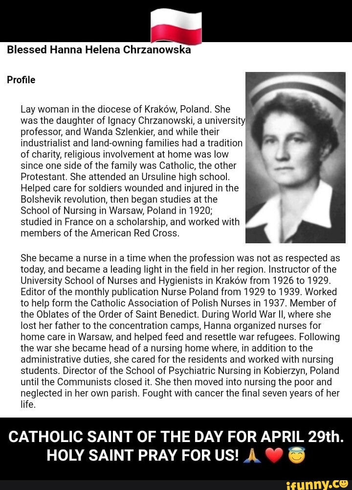 Blessed Hanna Helena Chrzanowska Profile Lay woman in the diocese of ...