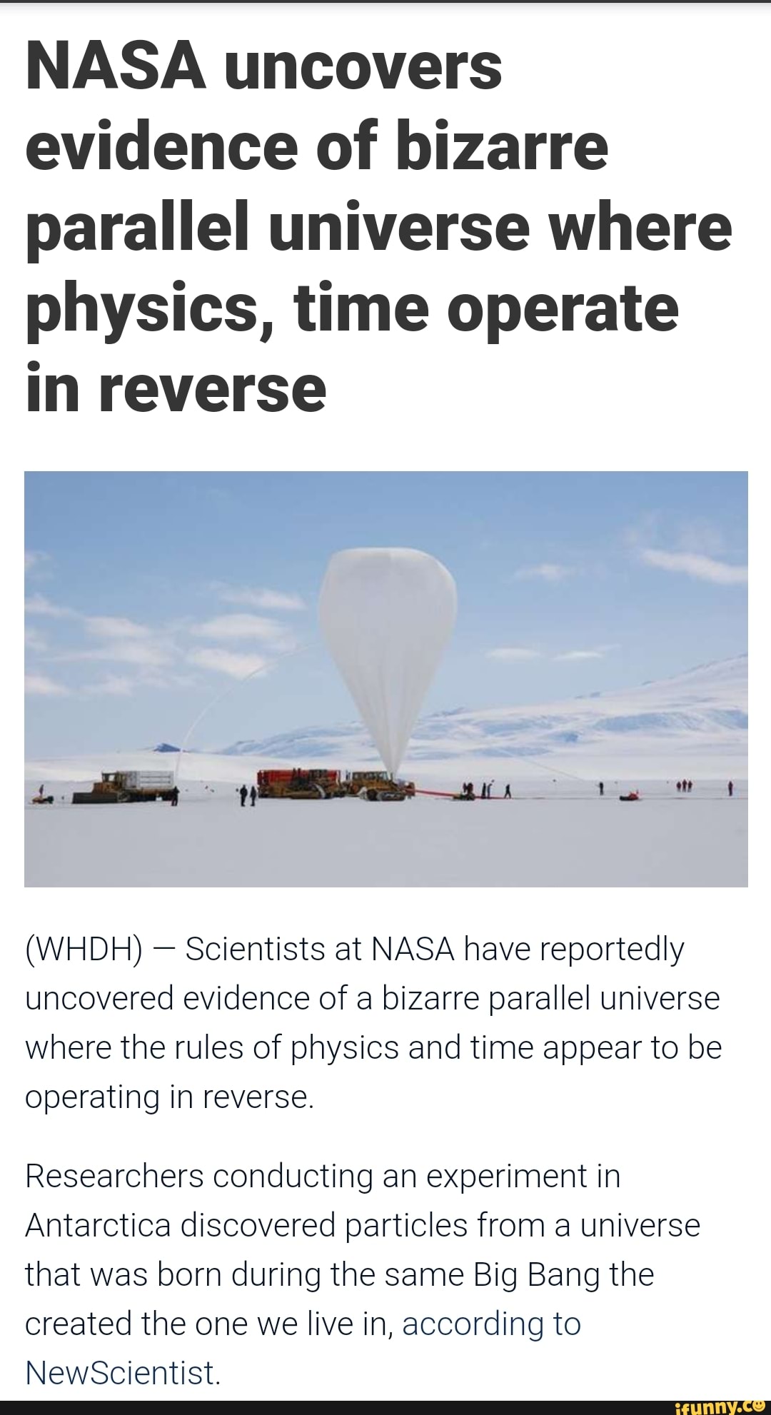 NASA uncovers evidence of bizarre parallel universe where physics, time ...