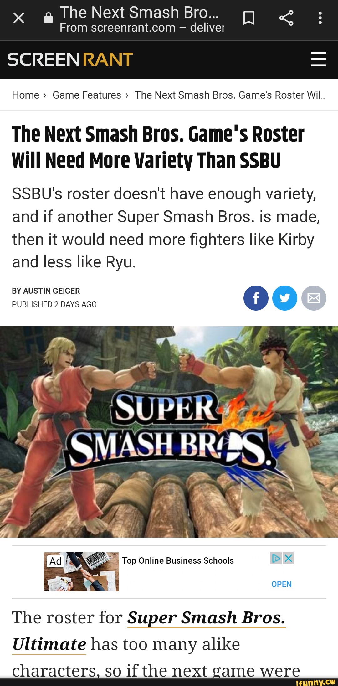 The Next Smash Bro... From deliver SCREEN RANT Home Game Features " The ...