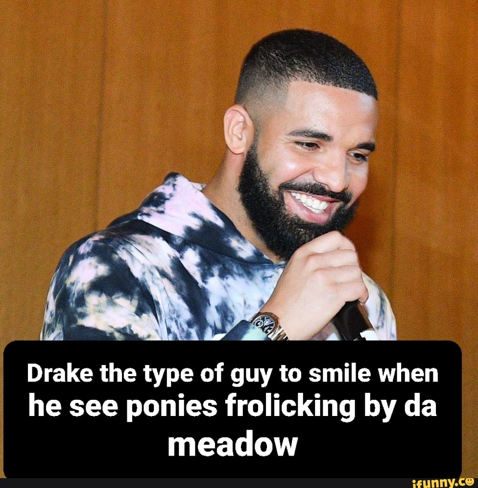 Drake the type of guy to smile when he see ponies frolicking by da ...